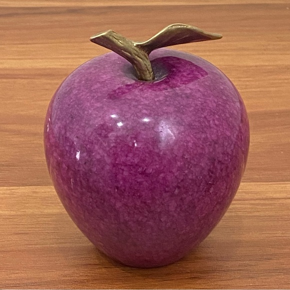 Accents | Vintage Polished Marble Purple Apple Sculpture Paperweight ...
